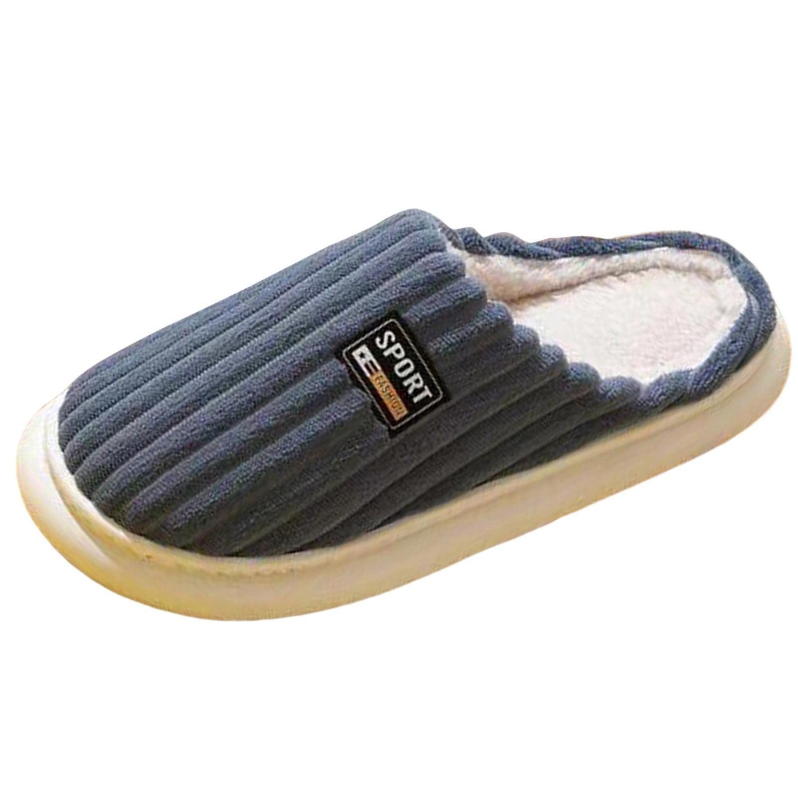 Men Shoes Fashion Couple Home Cotton Slippers Simple Warm Thick Soled ...