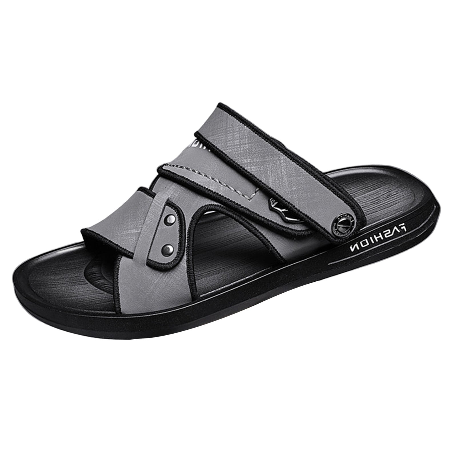 KDFJPTH Men Shoes Flat Sandals Dual Use Slippers Sandals Beach Wear ...