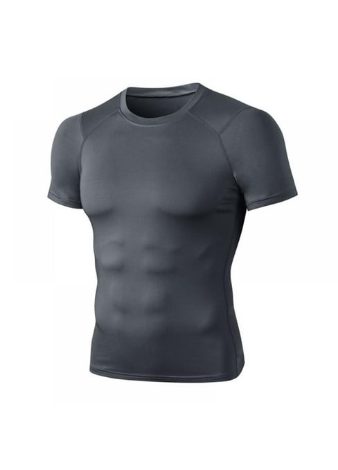 Men's Tight Fit Short Sleeve Baselayer T-Shirt for Athletic Workout, Running & Gym - Walmart.com