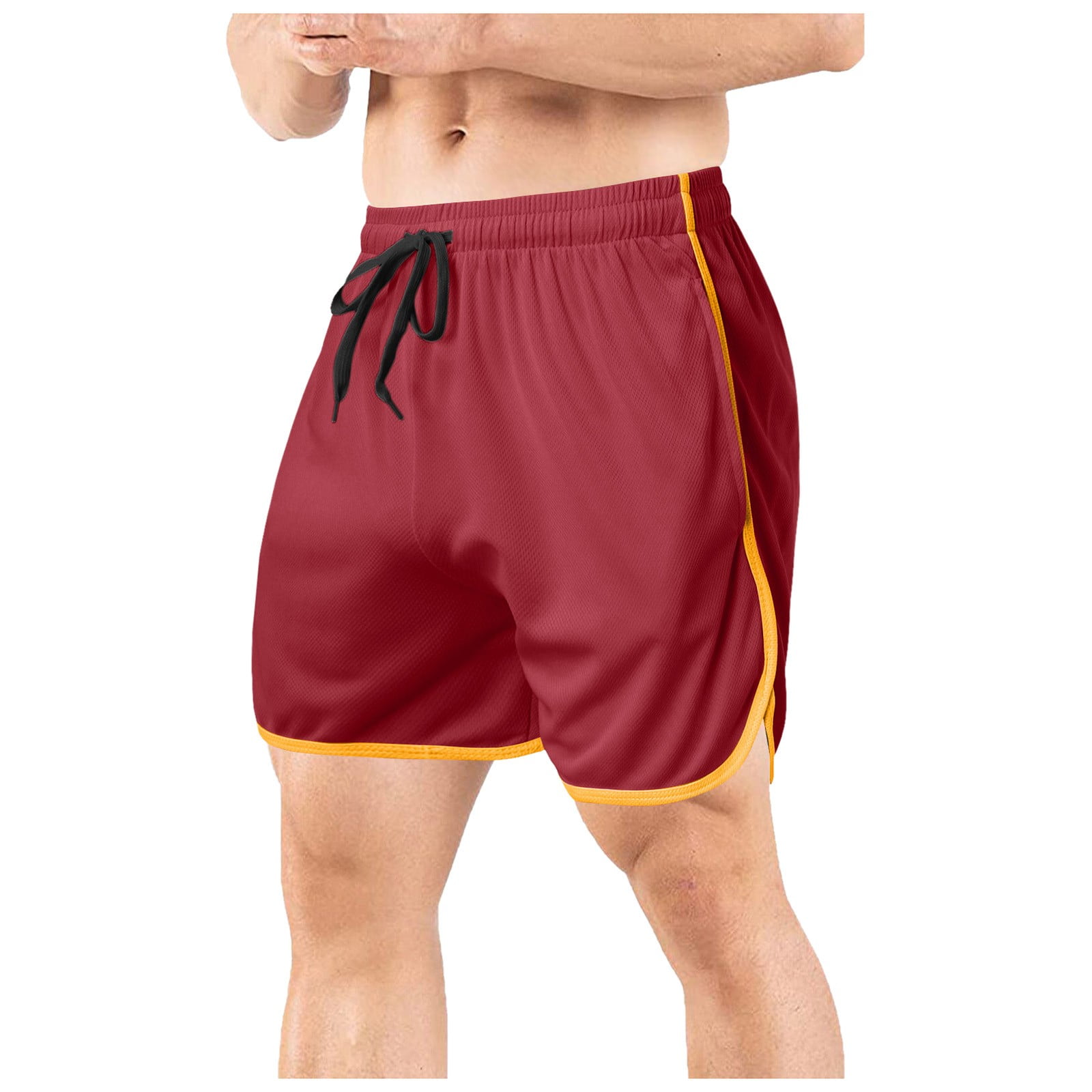 Men Shorts Mesh Straight Three Point Fitness Beach Sports With Pockets ...