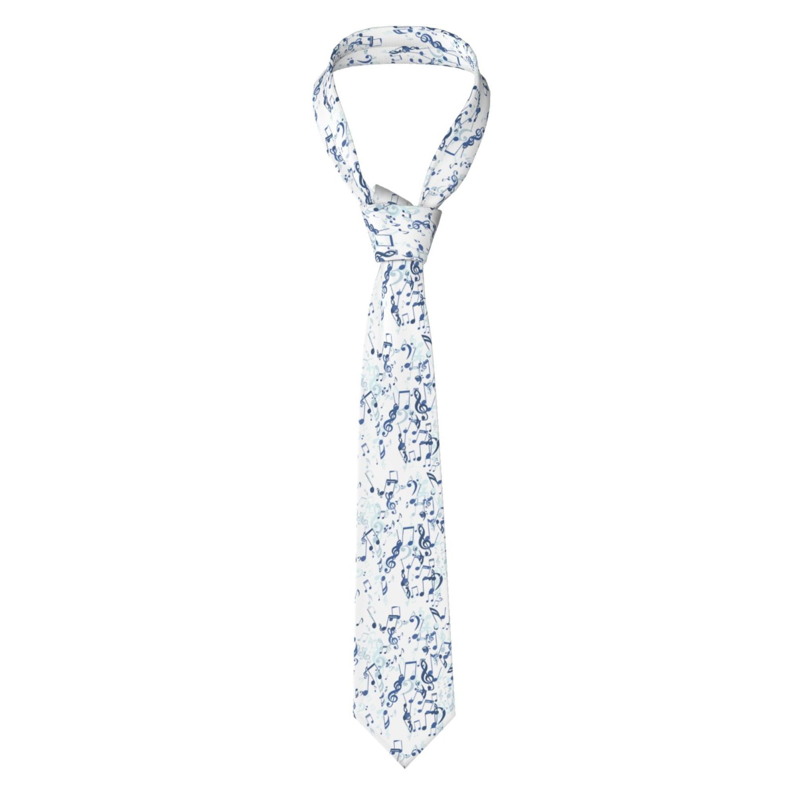Men Silk Tie Abstract Music Notes Bass And Treble Clefs Mens Necktie ...