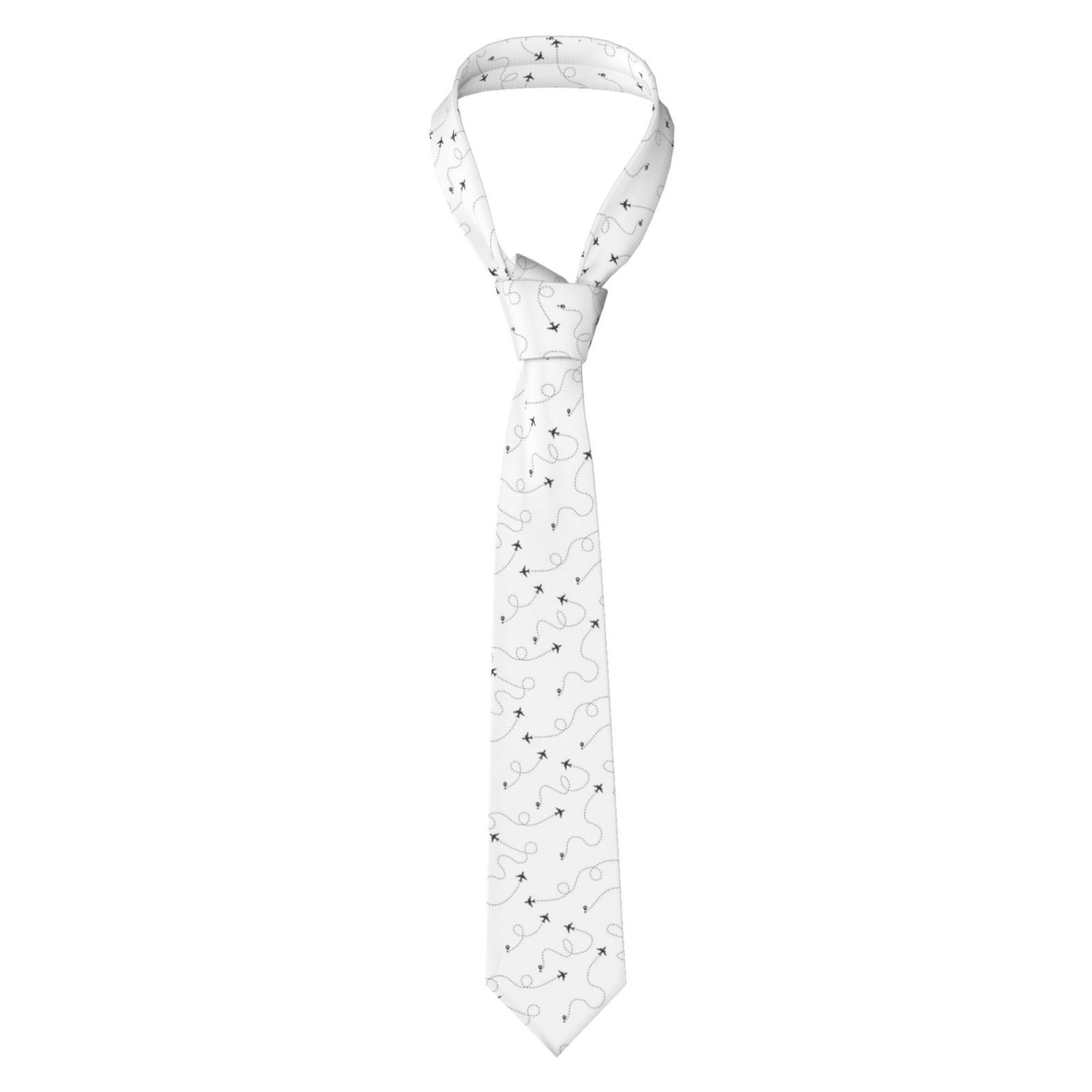 Men Silk Tie Airplane Dotted Flight Line Mens Necktie for Business and ...