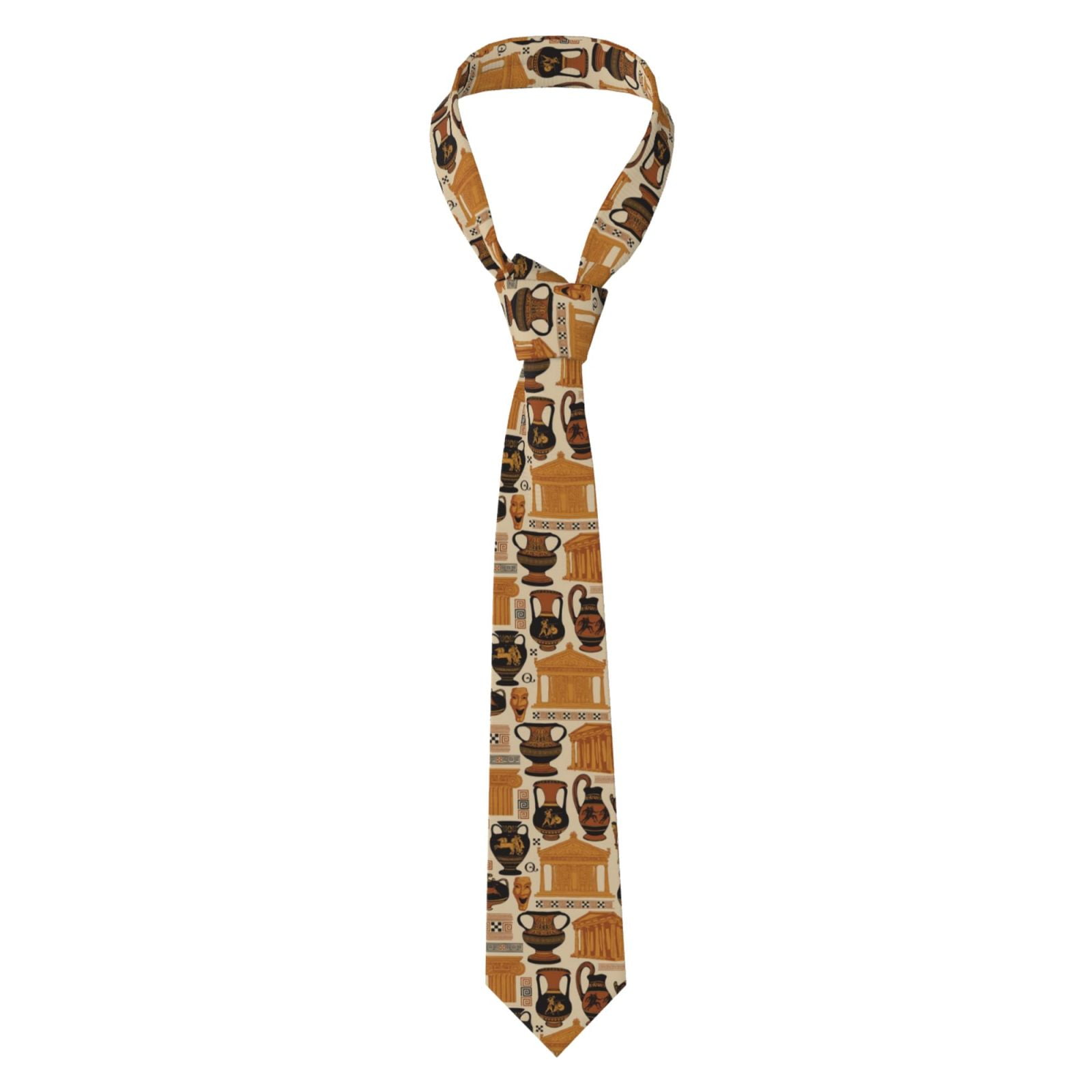 Men Silk Tie Ancient Greek Amphorae Culture And Architecture Symbols ...