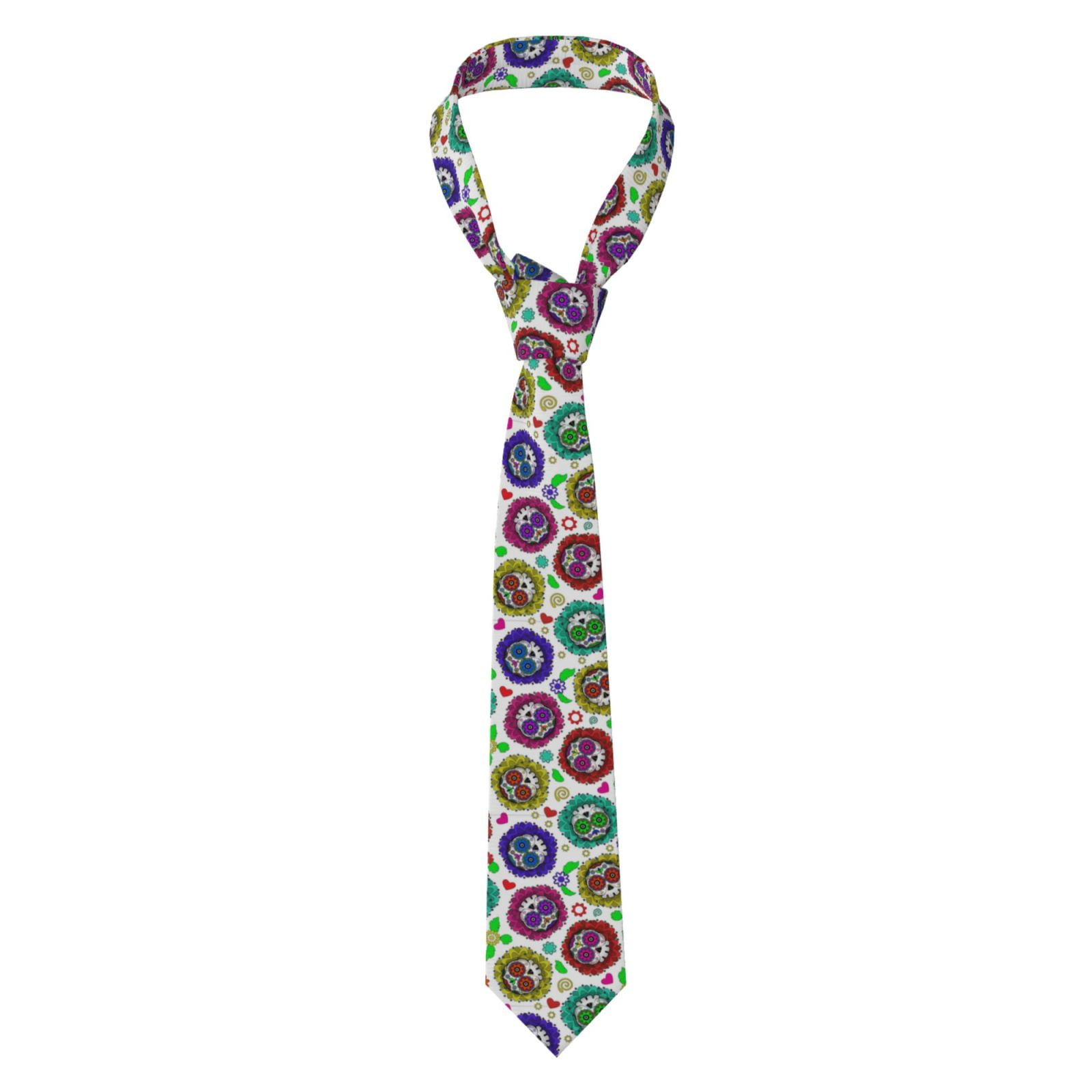 Men Silk Tie Day Of Dead Mexico Skull Mens Necktie for Business and ...
