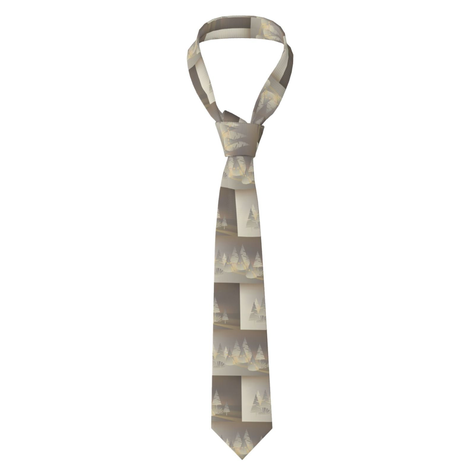 Men Silk Tie Glowing Christmas Lights Tree Mens Necktie for Business ...