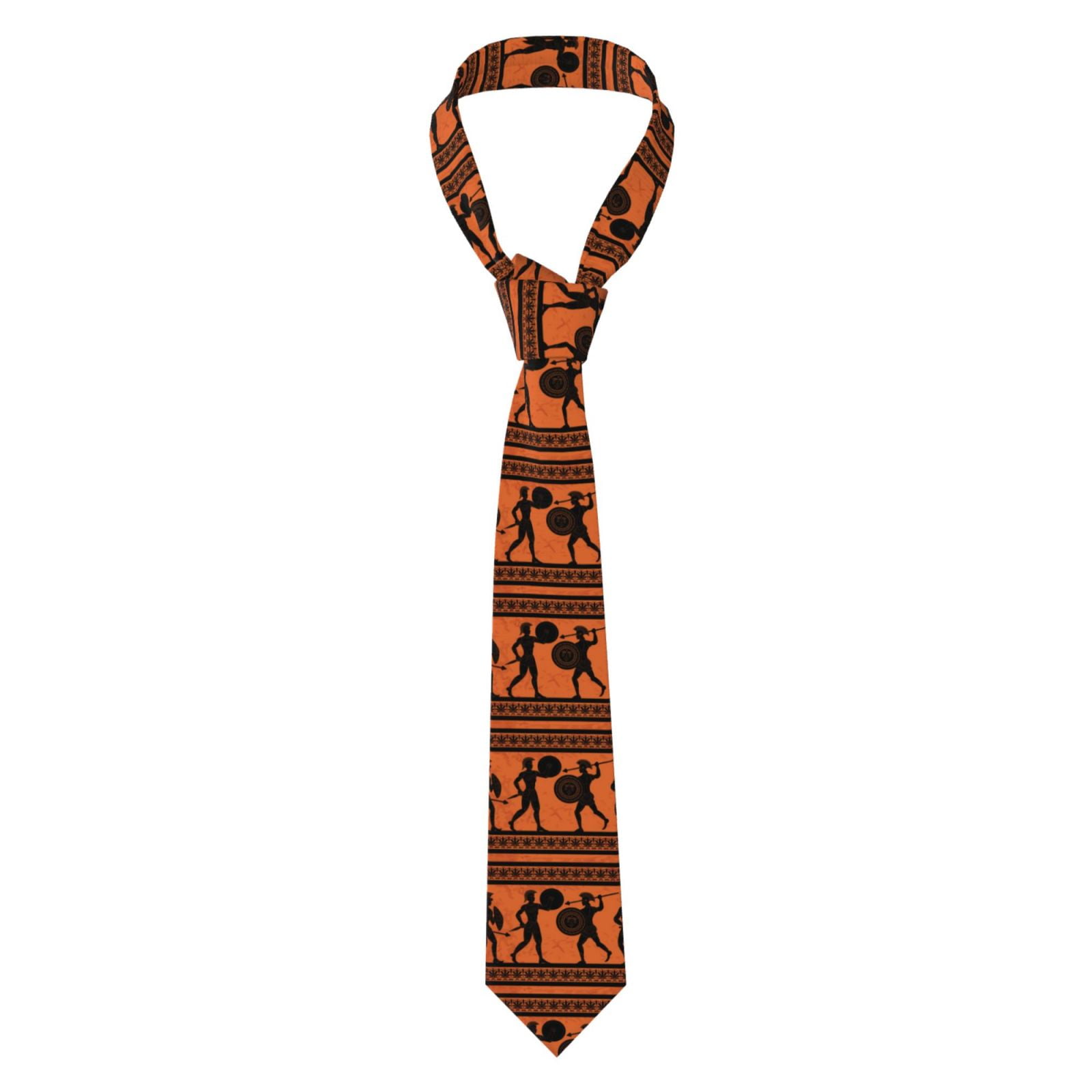 Men Silk Tie Greek Mural Sparta Warriors Mens Necktie for Business and ...