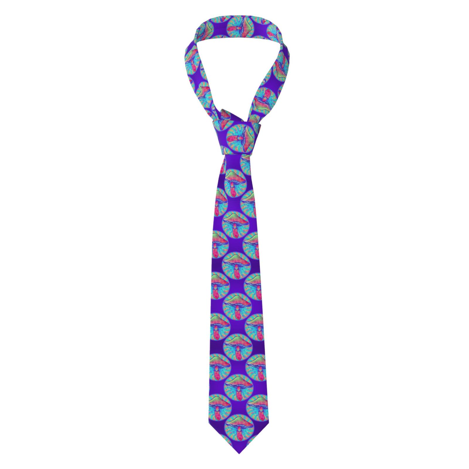 Men Silk Tie Magic Mushrooms 60s Hippie Texture Mens Necktie for ...