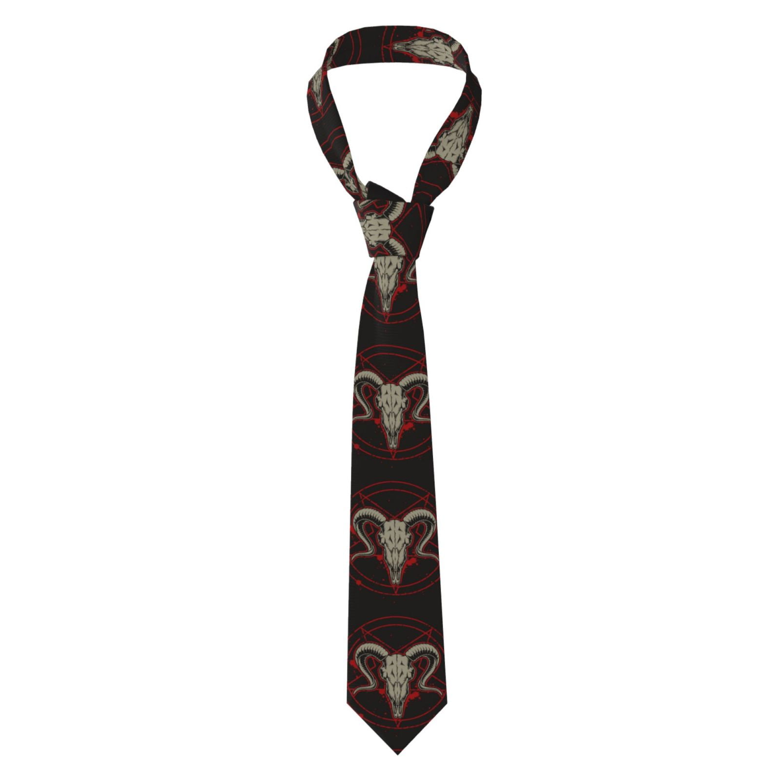 Men Silk Tie Monochrome Vintage Goat Head Mens Necktie for Business and ...