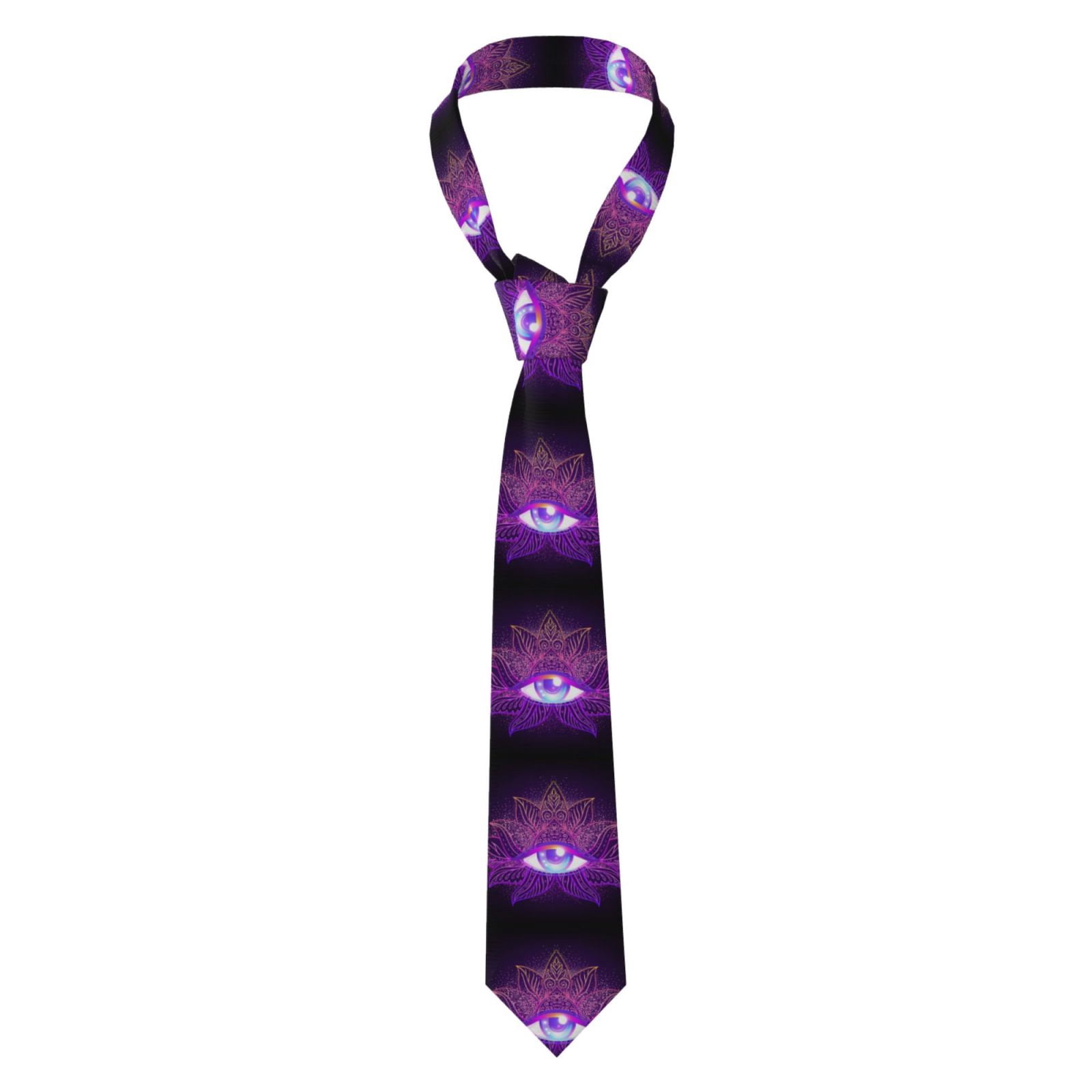 Men Silk Tie Sacred Geometry All Seeing Eye Mens Necktie for Business ...