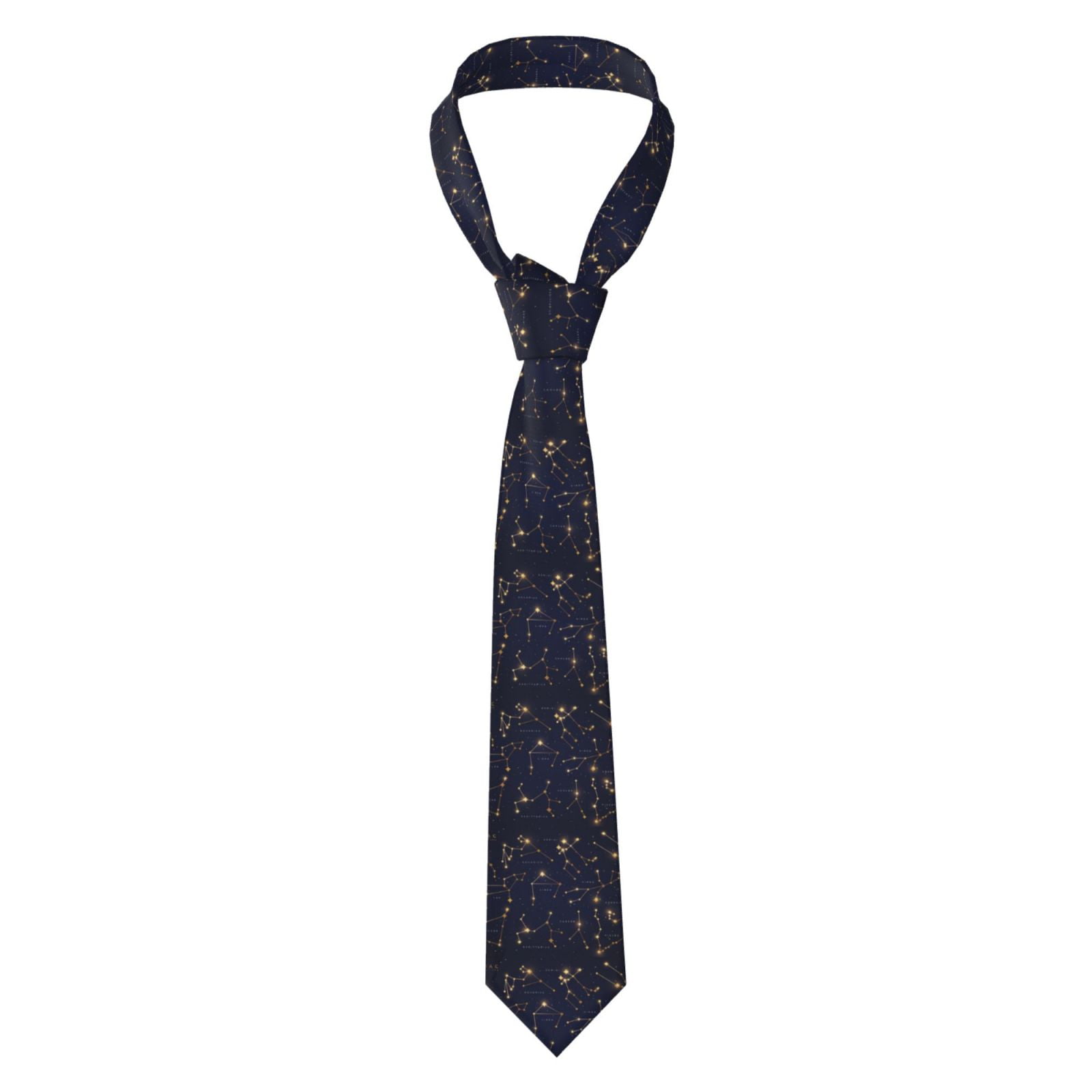 Men Silk Tie Zodiac Constellations Space With Shiny Sparkling Stars ...