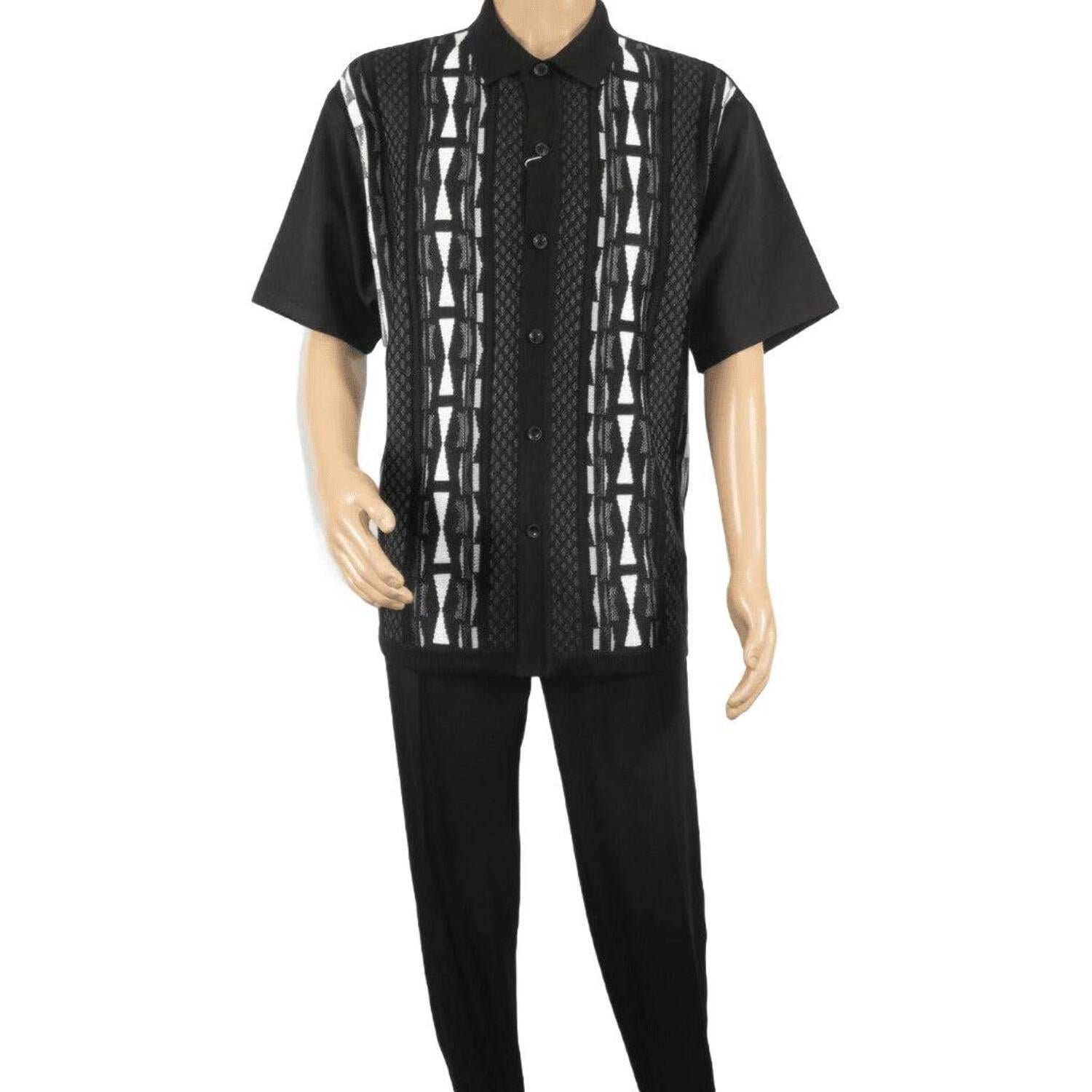 Men Silversilk 2pc Walking Leisure Matching Suit Italian Woven Knits ...