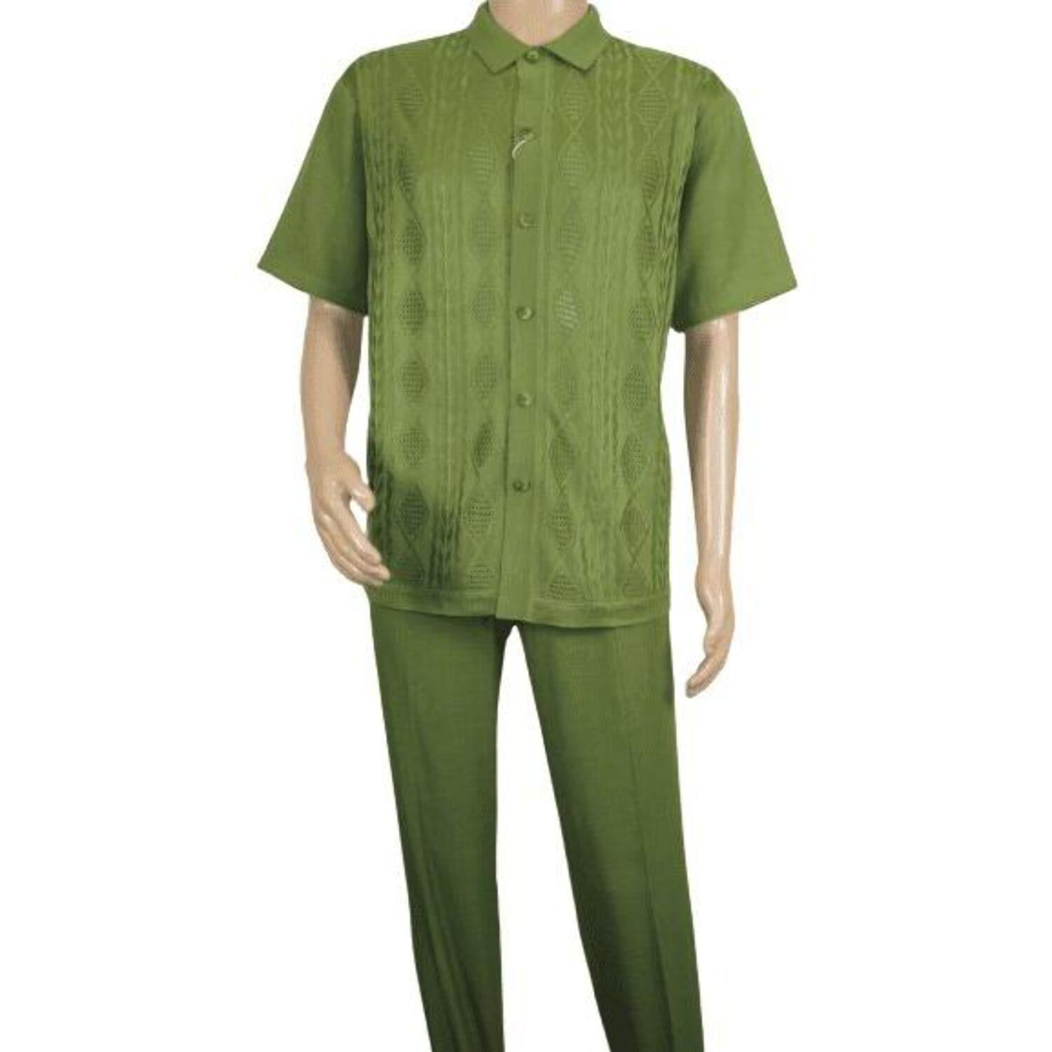 Men Silversilk 2pc walking leisure Matching Suit Italian woven knits ...