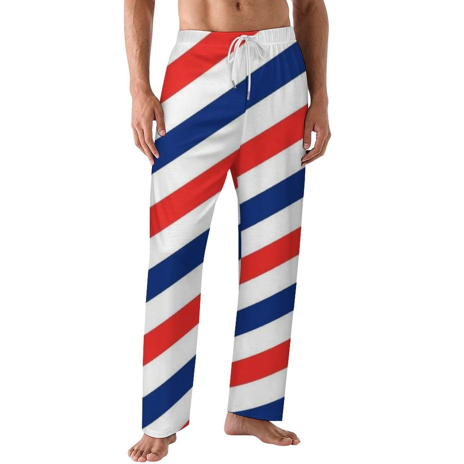 Men Sleep Bottoms Male Lounge Trousers Men's Barber Pole Pattern Pajama ...
