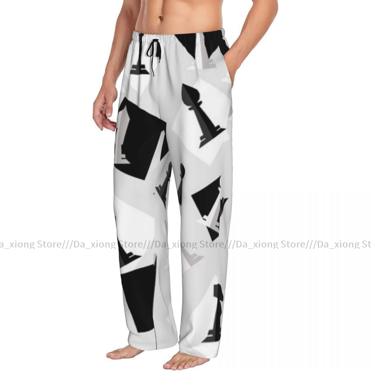 Men Sleep Bottoms Male Lounge Trousers Men's Card Suit Chess Board ...
