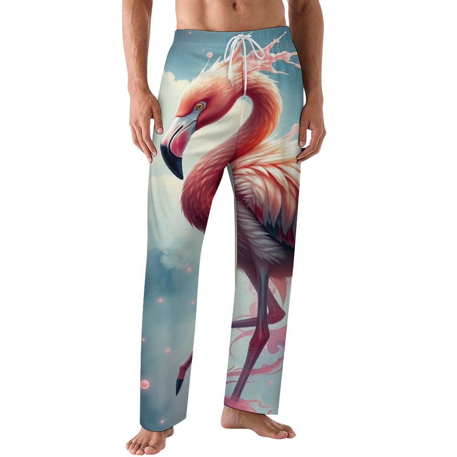 Men Sleep Bottoms Male Lounge Trousers Men's Elegant Flamingo in Dreamy ...