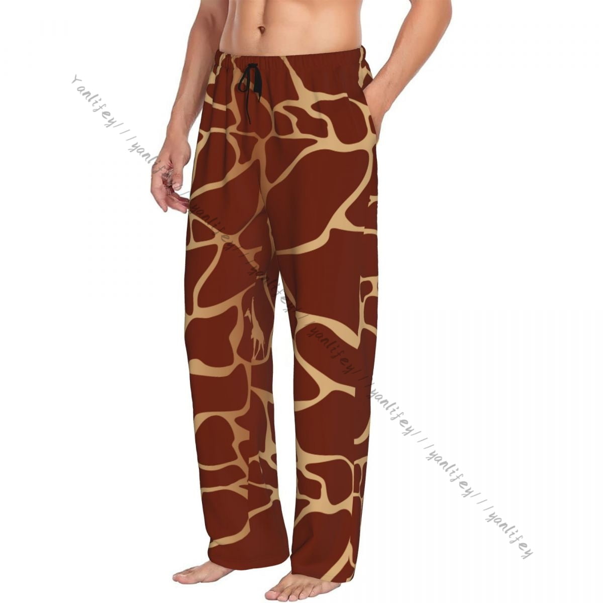 Men Sleep Bottoms Male Lounge Trousers Men's Gold Giraffe Pajama Pants - Walmart.com