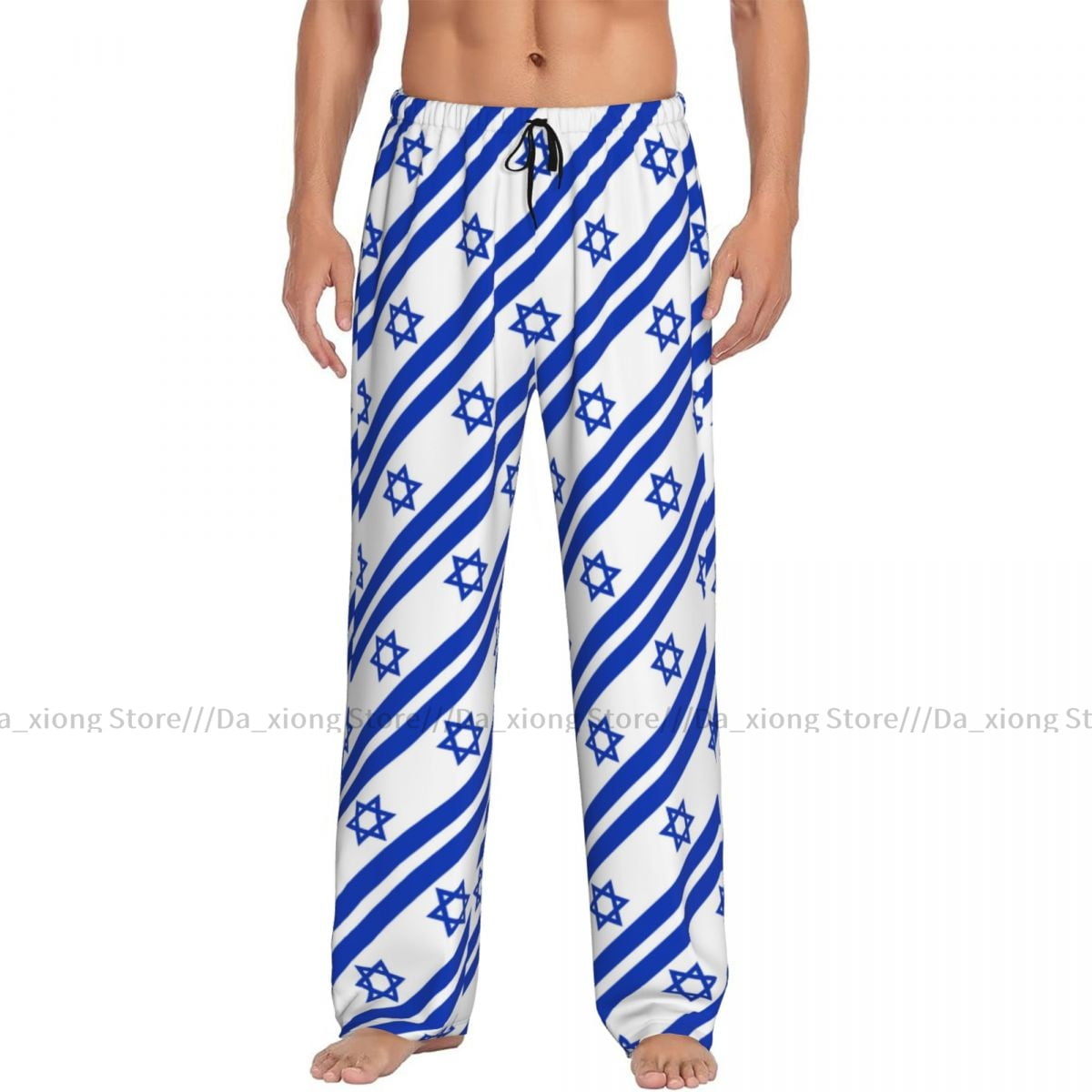 Men Sleep Bottoms Male Lounge Trousers Men's Israel Flag Pattern Pajama ...