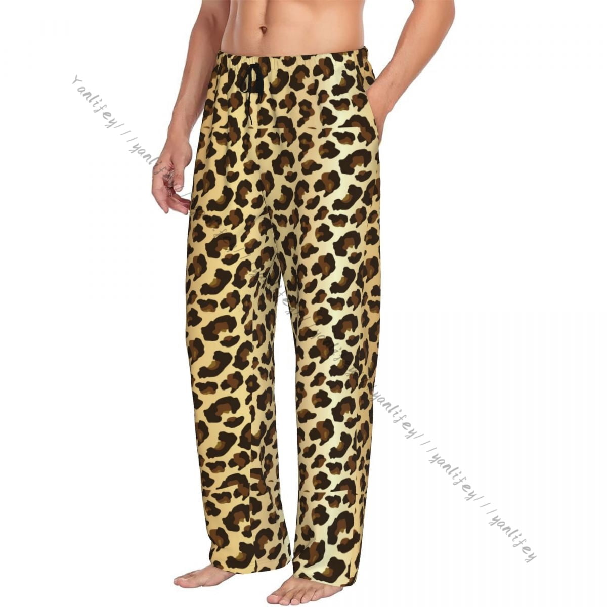 Men Sleep Bottoms Male Lounge Trousers Men's Leopard Pajama Pants ...