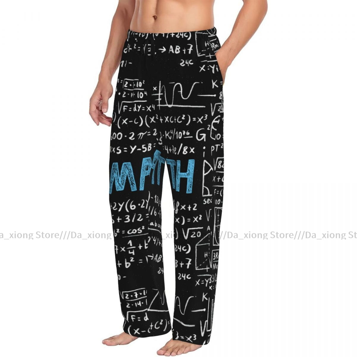 Men Sleep Bottoms Male Lounge Trousers Men's Math Background Pajama ...
