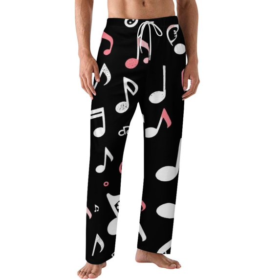 Men Sleep Bottoms Male Lounge Trousers Men's Music Note Pattern ...