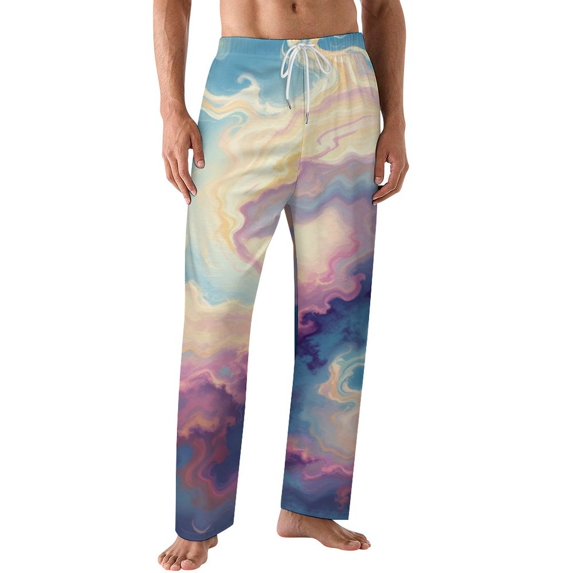 Men Sleep Bottoms Male Lounge Trousers Men's Pastel Sky Swirls Fantasy ...