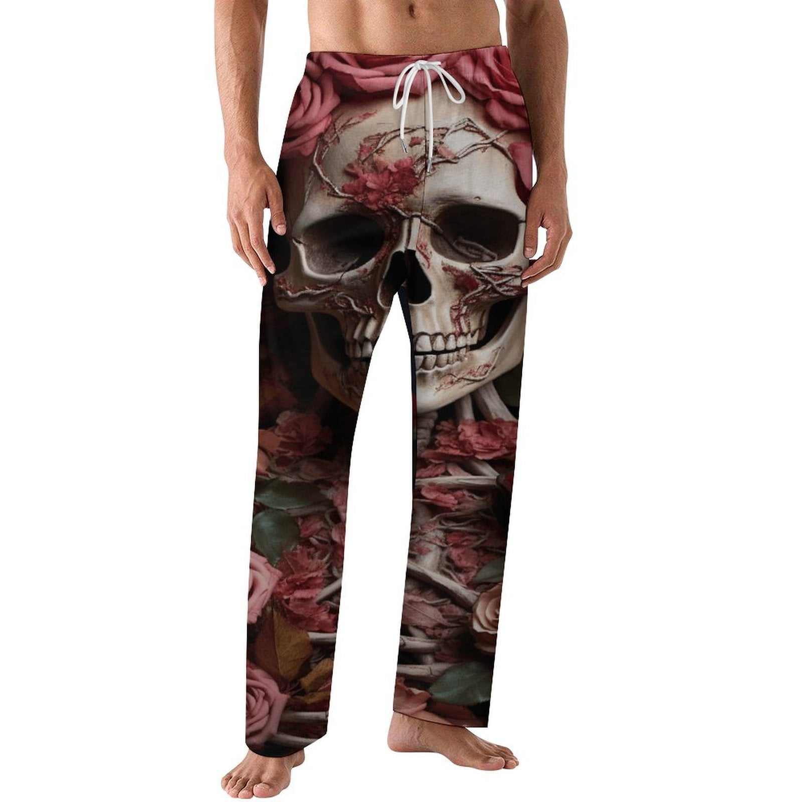Men Sleep Bottoms Male Lounge Trousers Men's Skull And Roses.(4) Pajama ...