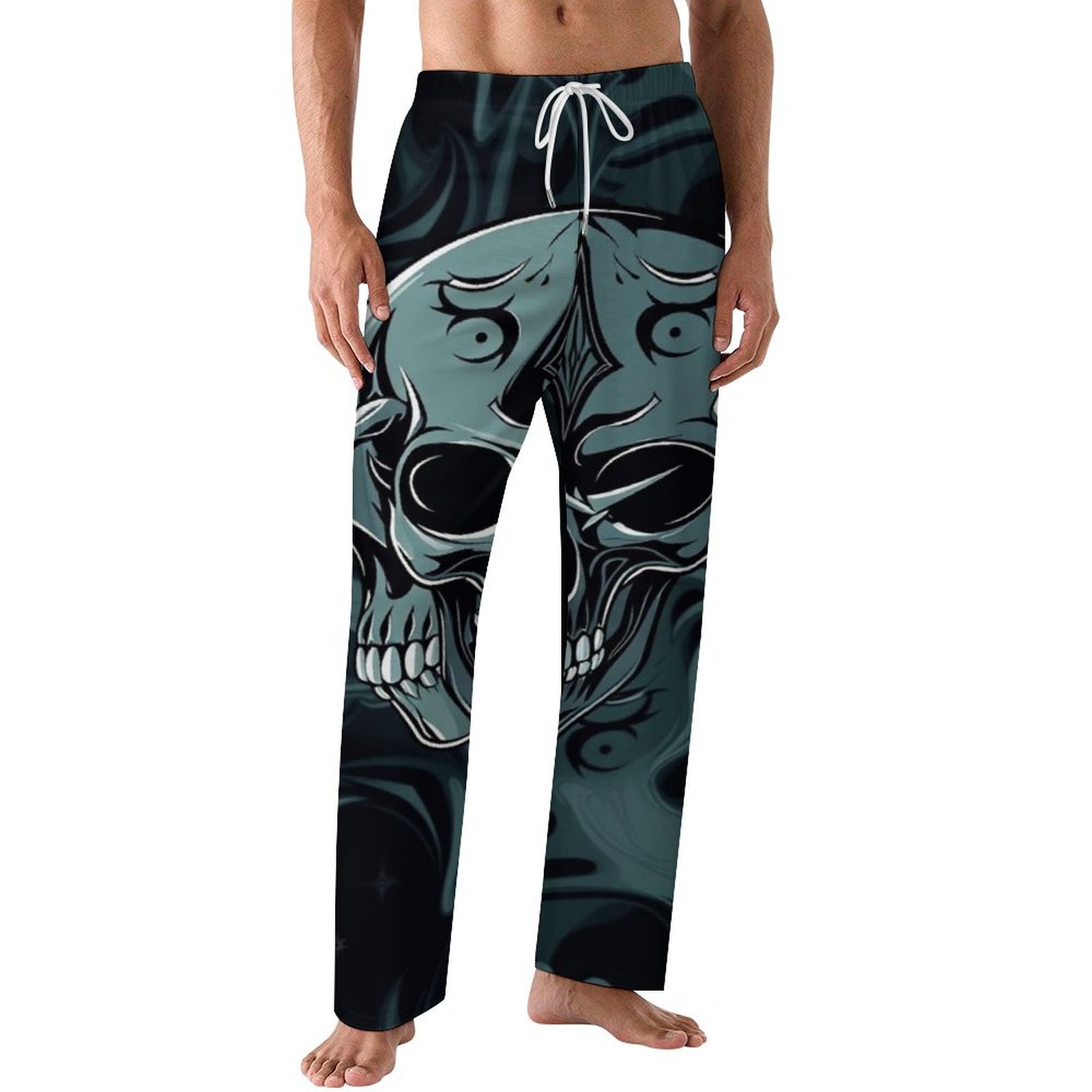 Men Sleep Bottoms Male Lounge Trousers Men's Tribal Skull Smoky Design ...