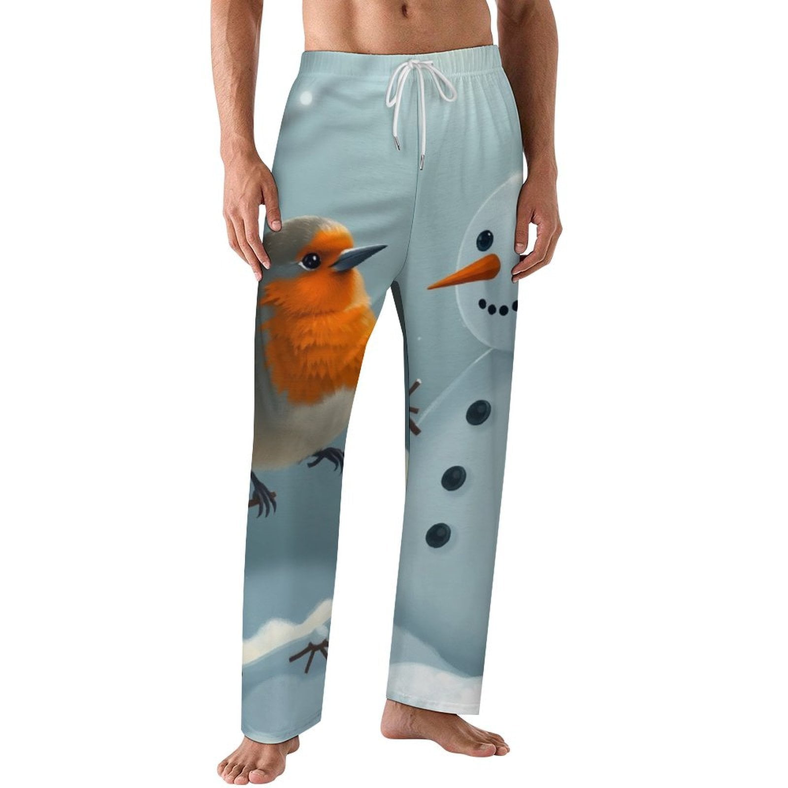 Men Sleep Bottoms Male Lounge Trousers Men's Winter Robin Snowman ...
