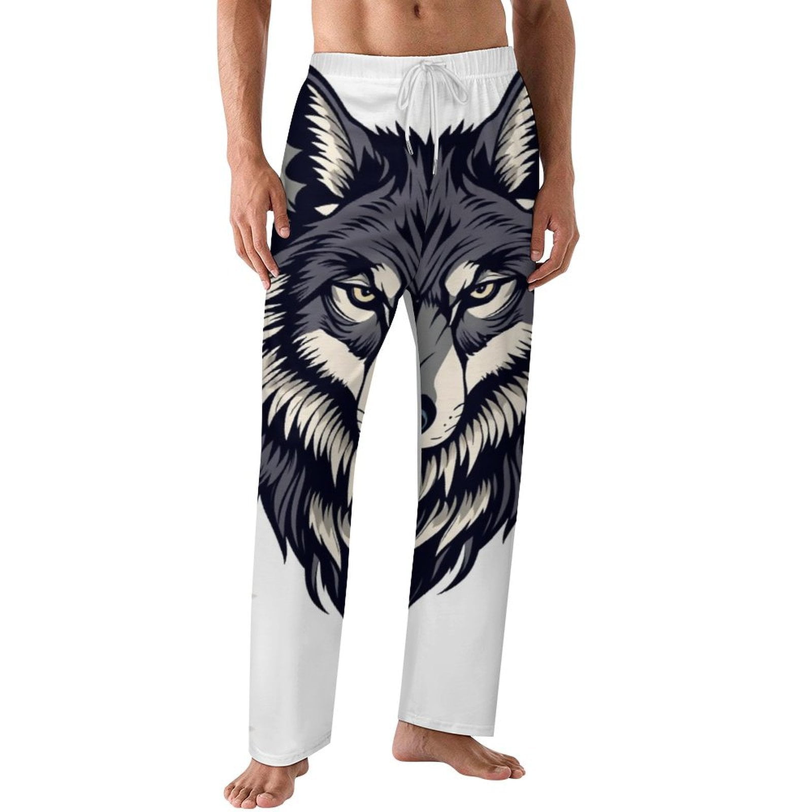Men Sleep Bottoms Male Lounge Trousers Men's Wolf Head Design(2) Pajama ...