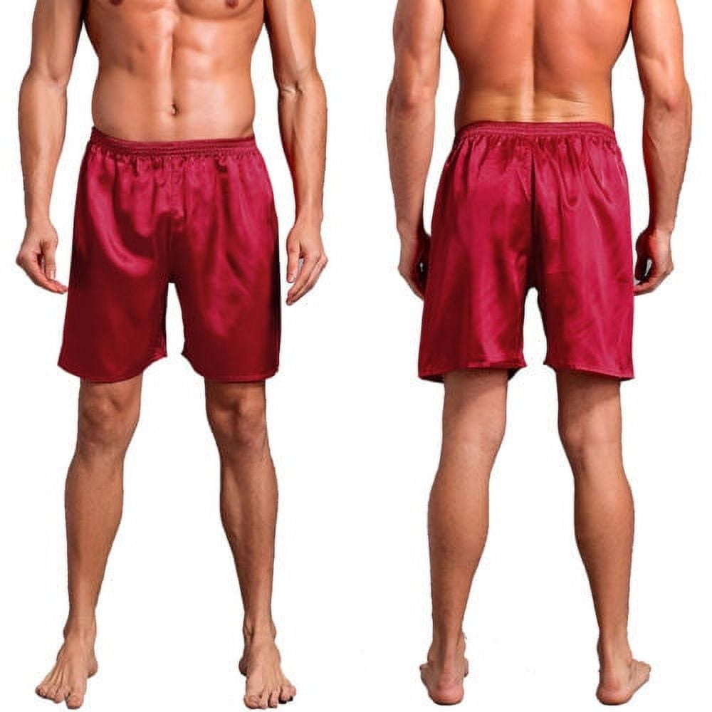 Men Sleepwear Underwear Silk Satin Boxers Shorts Nightwear Pyjamas ...