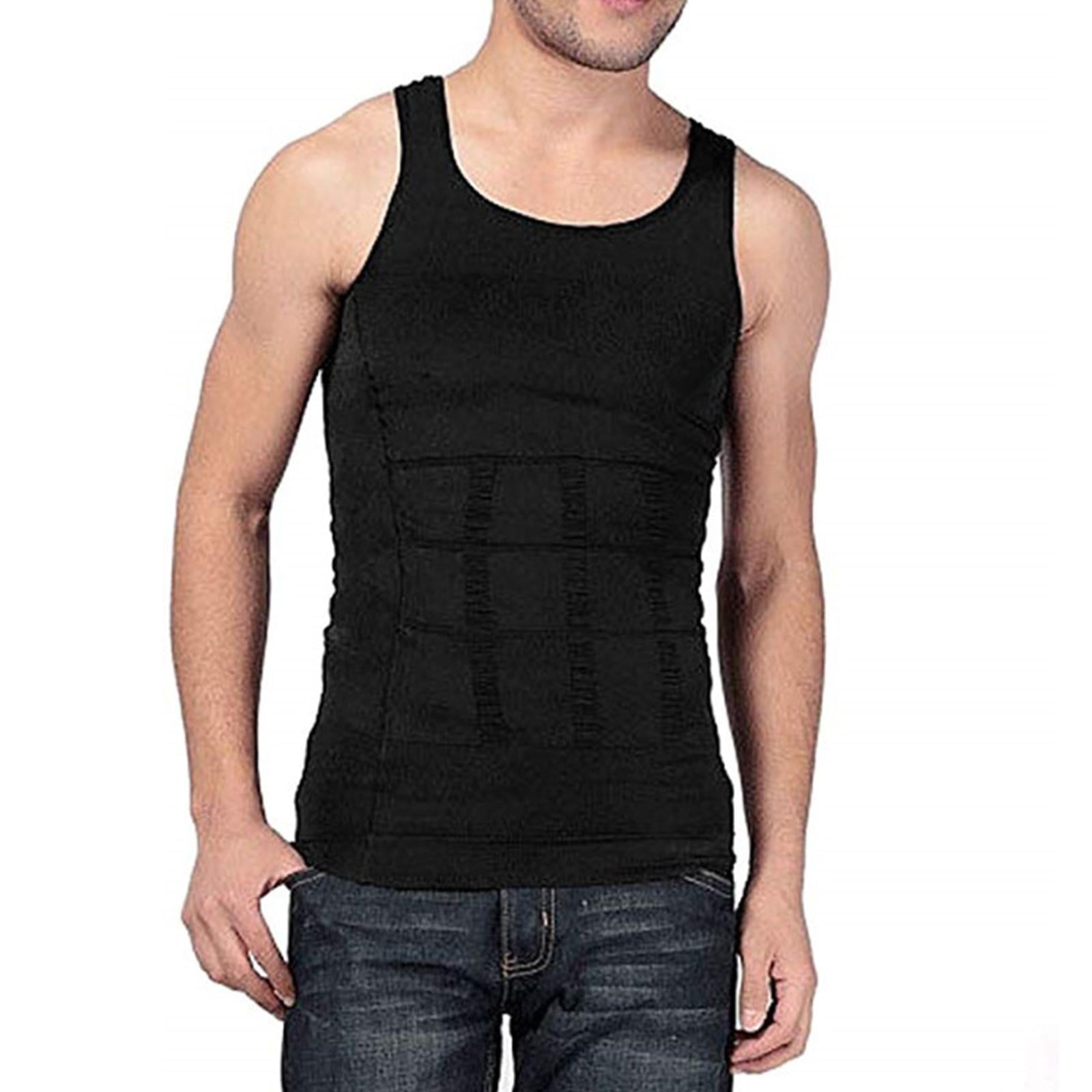 Men Slimming Tummy Control Chest Compression Hide Undershirt Shapewear ...