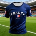 Men Soccer Fans T Shirts France Crewneck Short Sleeve Graphic Tee Fans ...