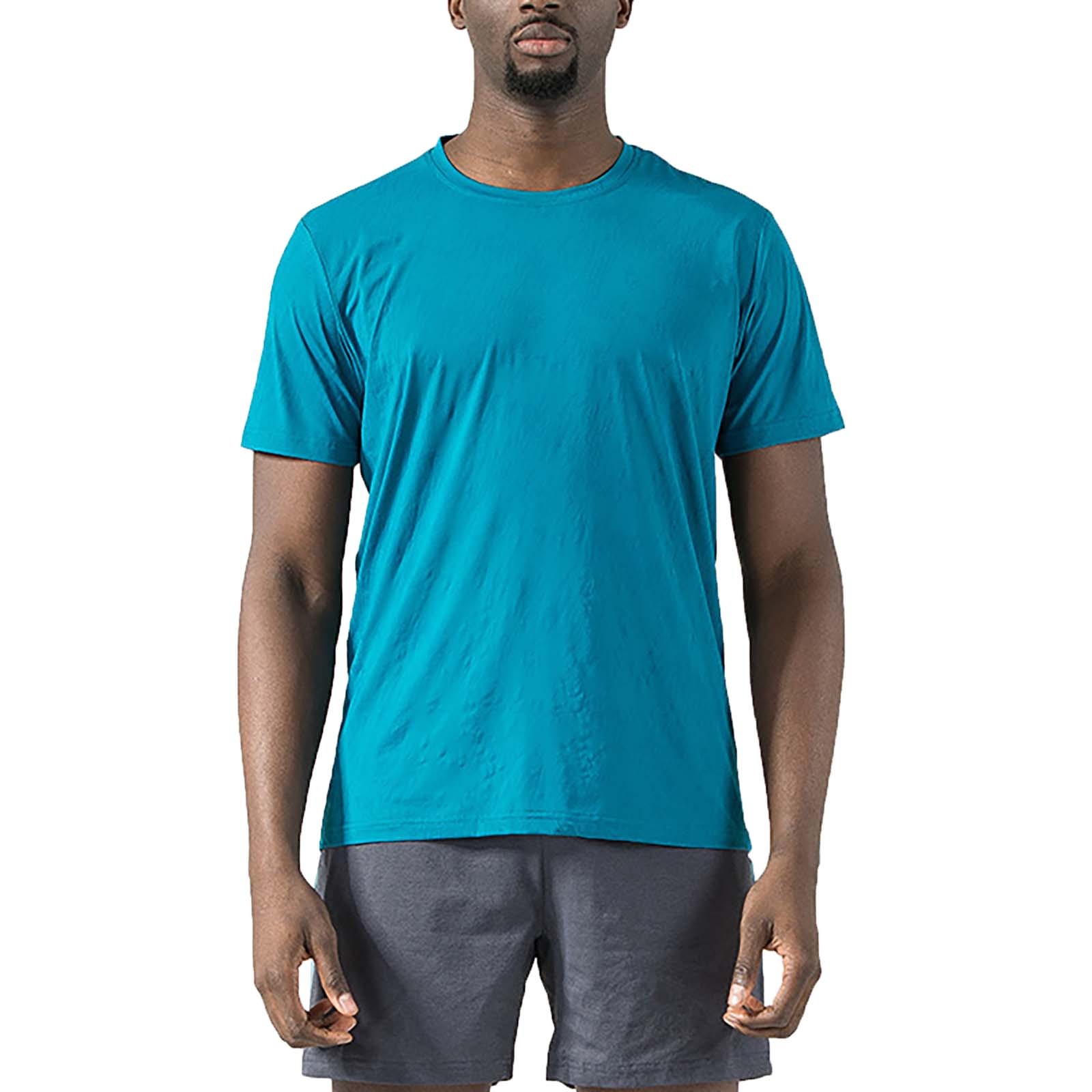 Men Soft T-Shirts Summer Silk Ultrathin Breathable Wicking Short Sleeve ...