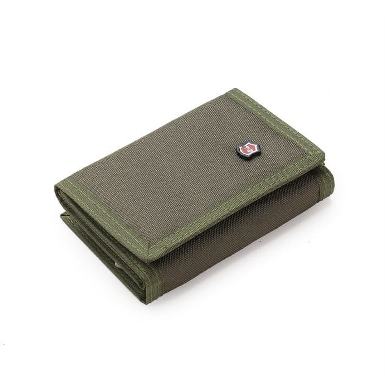 Men Solid Color Wallet Three-fold Coin Purse Canvas Wallet with Velcro ...
