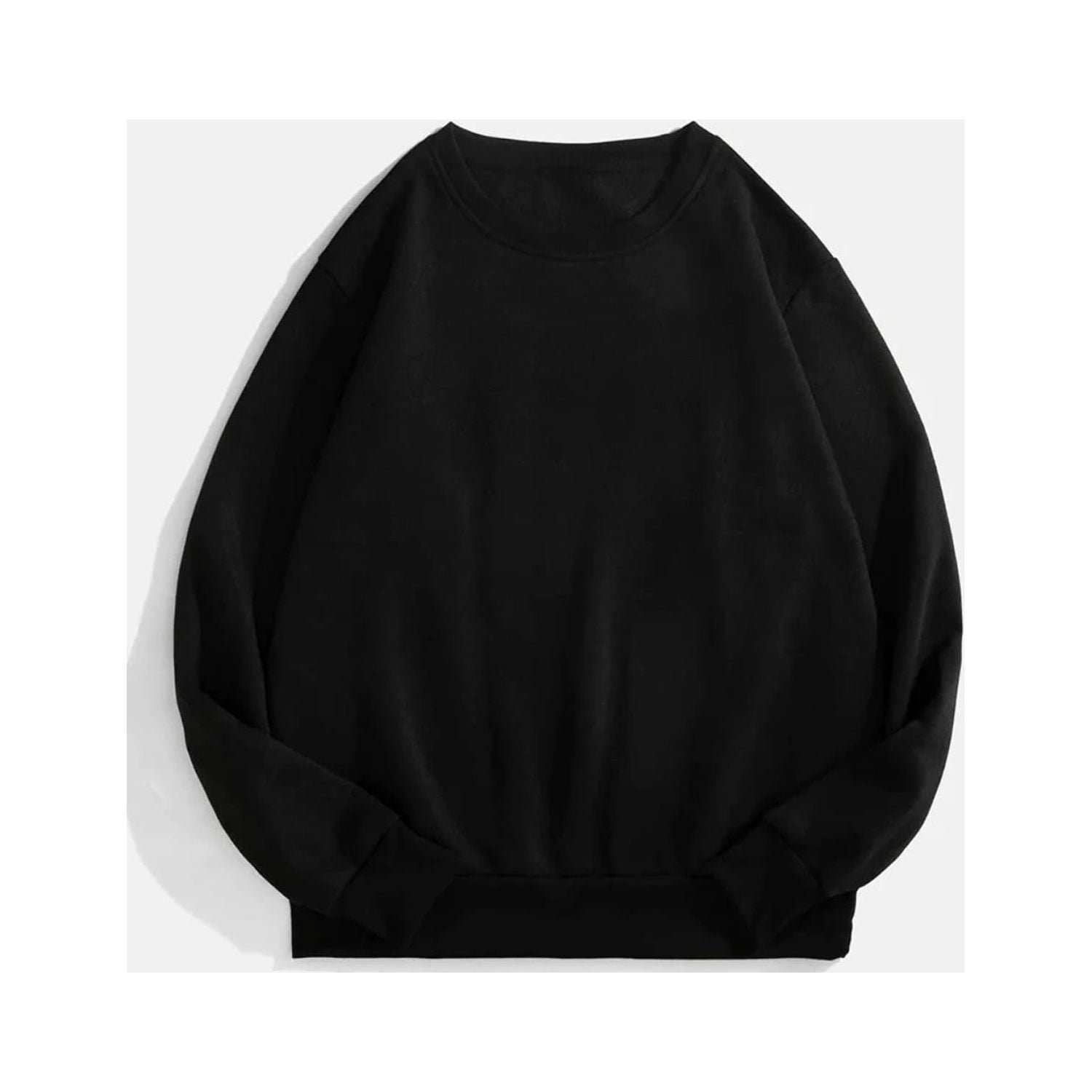 Men Solid Round Neck Sweatshirt - Walmart.com