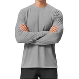 Men Solid Sun Protection Shirts UPF 50+ Long Sleeve Rash Guard Running ...