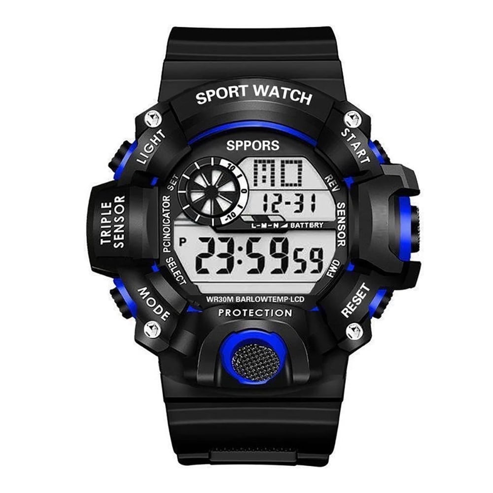 Men Sport Digital Wrist Watch Quartz Wrist Date Waterproof. (Blue ...