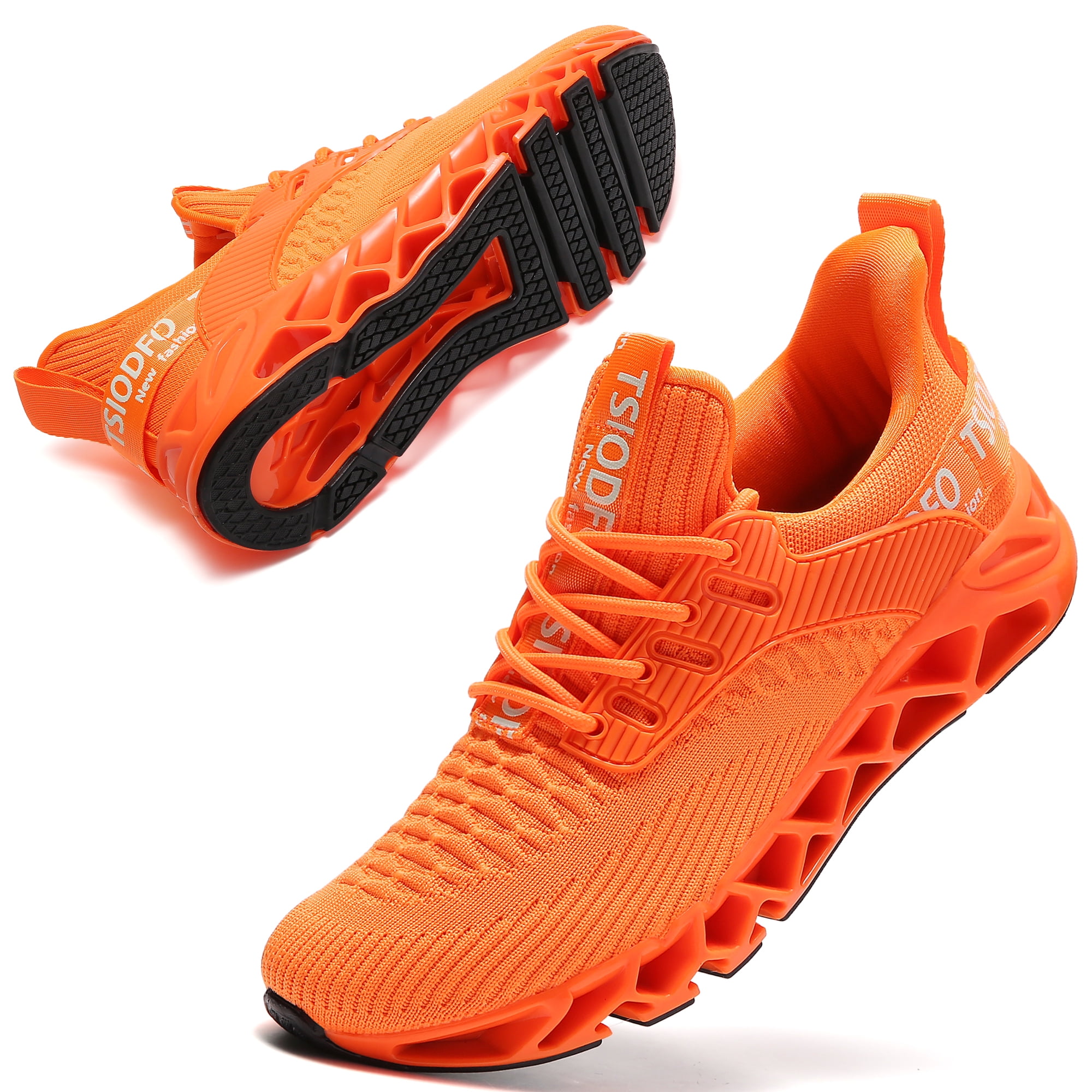 Men Sport Running Sneakers Tennis Athletic Walking Shoes Orange Size 13 ...