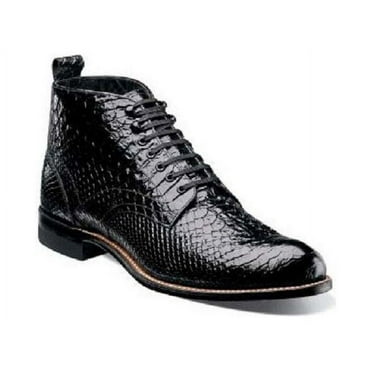 Men Stacy Adams Boot Madison Black White Biscuit Toe Zipper 00026-111 ...