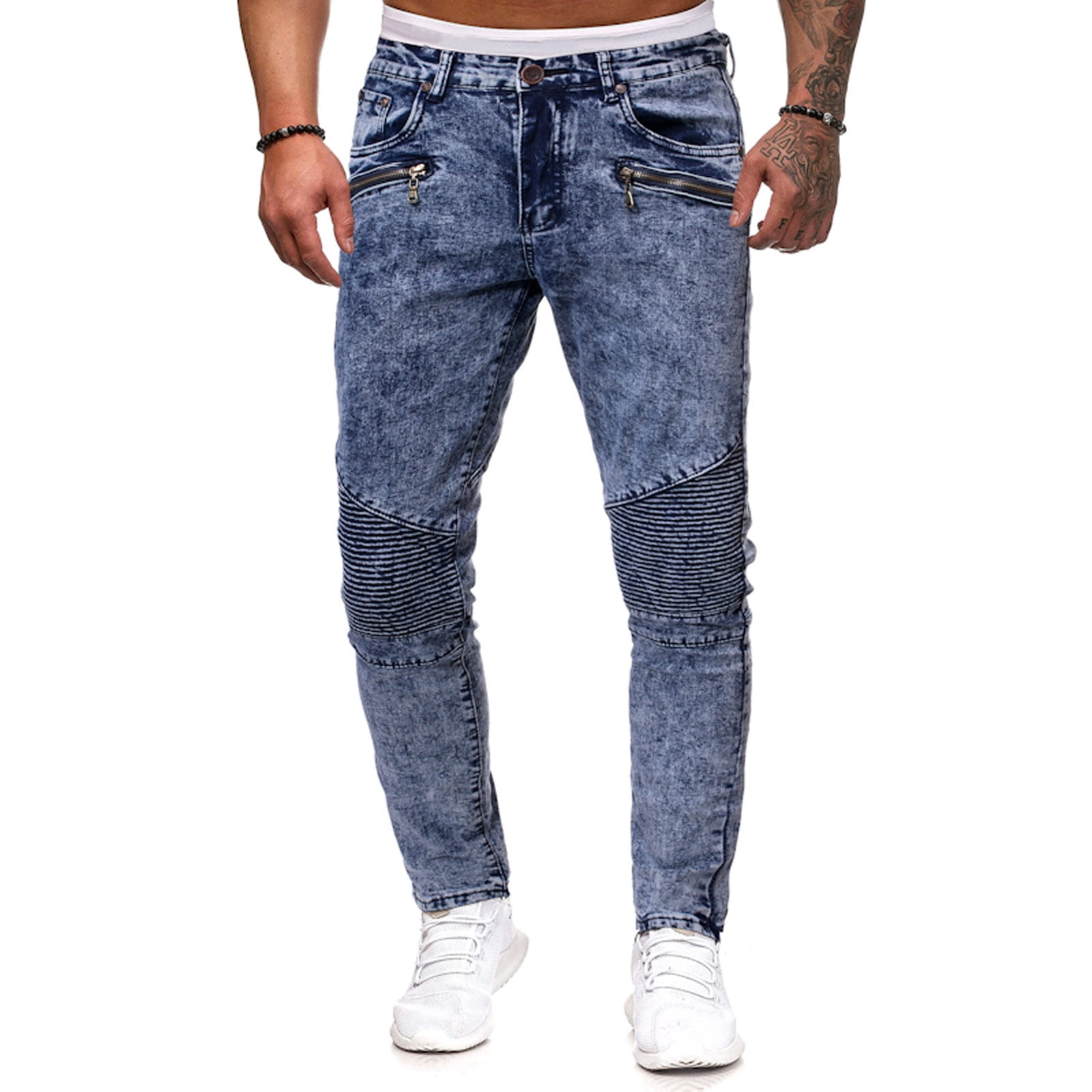 Men Stretch Denim Straight Leg Relaxed Fit Jeans Pants for Men Regular ...