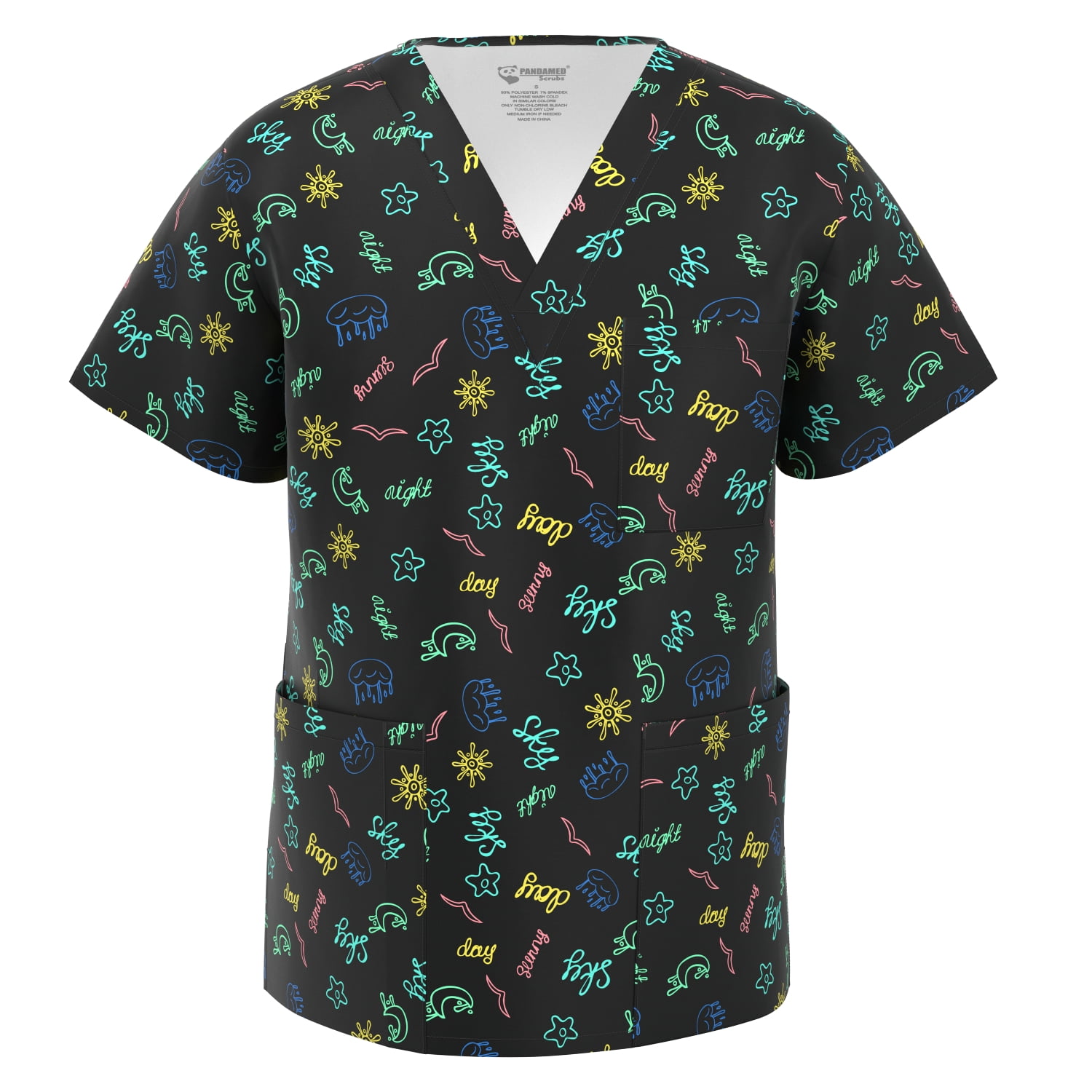 Men Stretch Print Scrub Top - Medical Uniform Men Nurse School Print ...