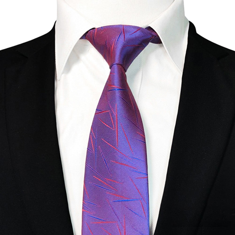 Men Striped Classic 8cm Formal Tie Jacquard Woven Wedding Suit Party