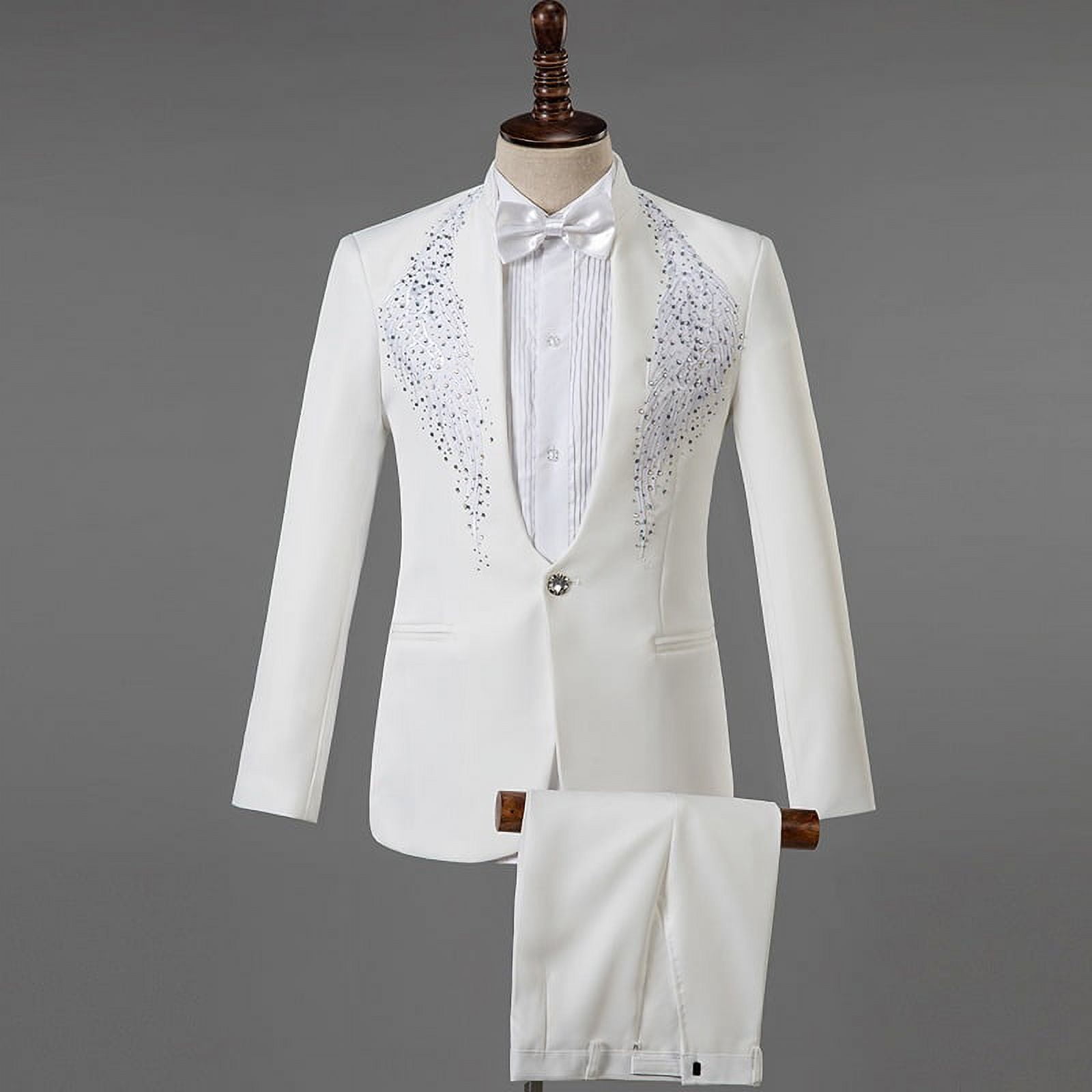 Men Suit Set Gold Embroidered Wedding Mens Slim Fit Tuxedo Mens Suits ...