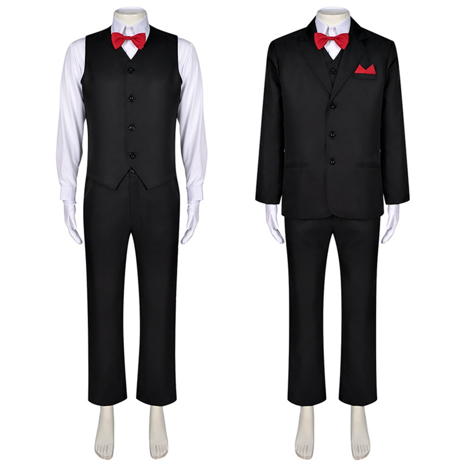 Men Suit Slim Fit Formal Tuxedo 6 Piece Suit Set with Coat Shirt ...