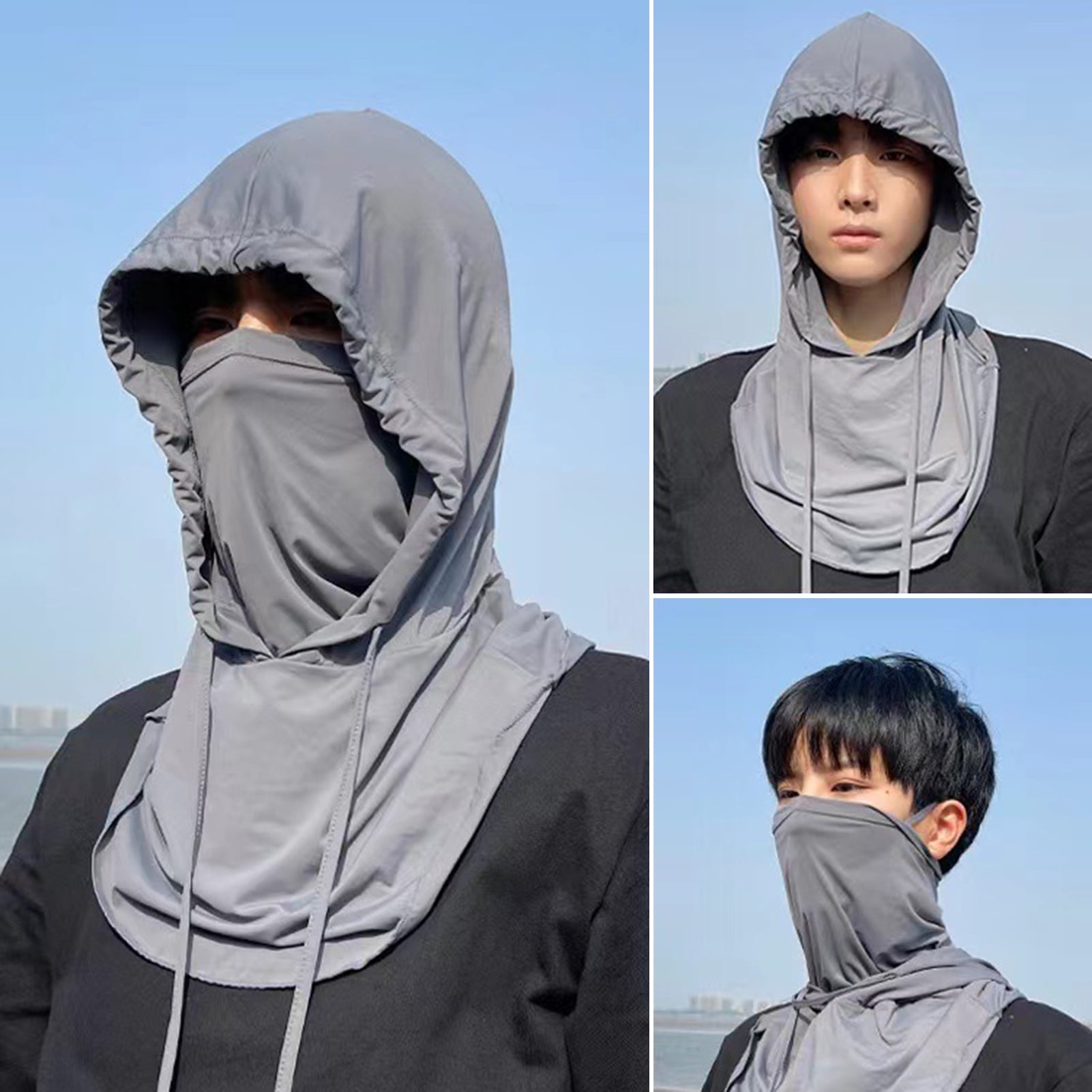 Men Summer Riding Headgear with Drawstring Design Multi Functional Sun ...