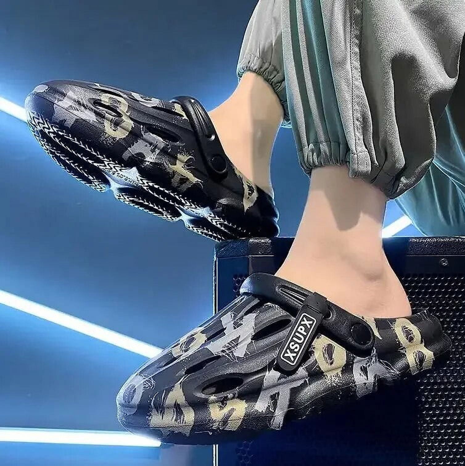 Men Summer Slippers Casual Sneakers Thick Sole Garden Clogs Super Light ...