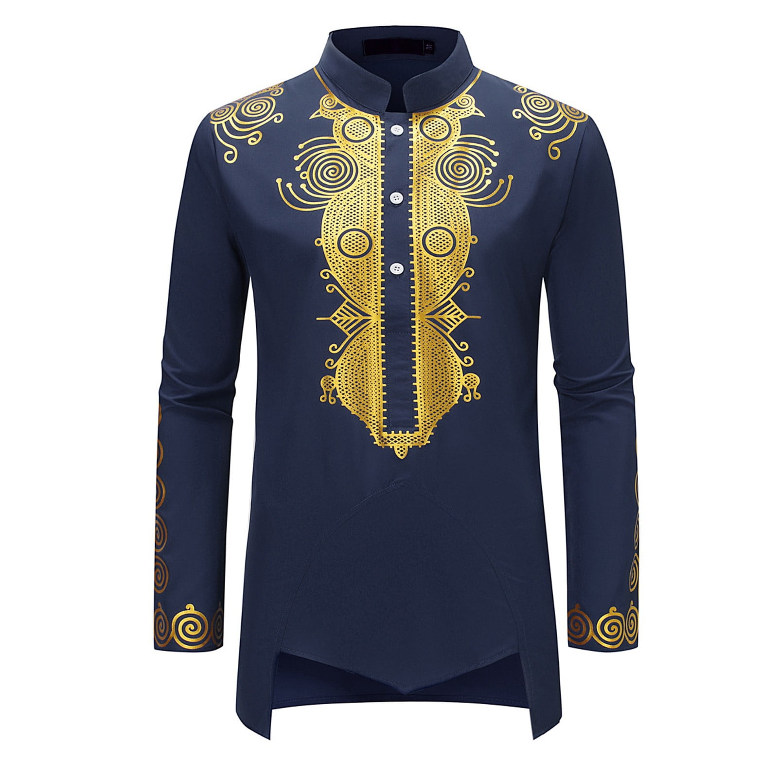 Men Summer Tops Mens Abaya Thobe Arabic Longline T Shirts Kaftan Collar ...