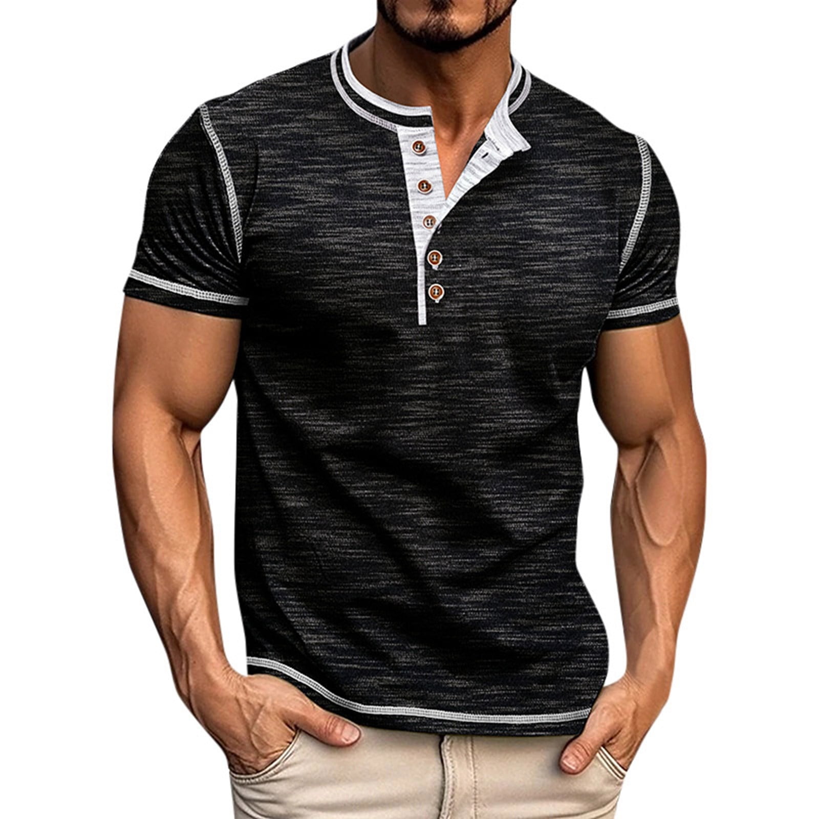 Men Summer Tops T Shirts Men Large Mens Athletic Short Sleeve Pack Thin ...