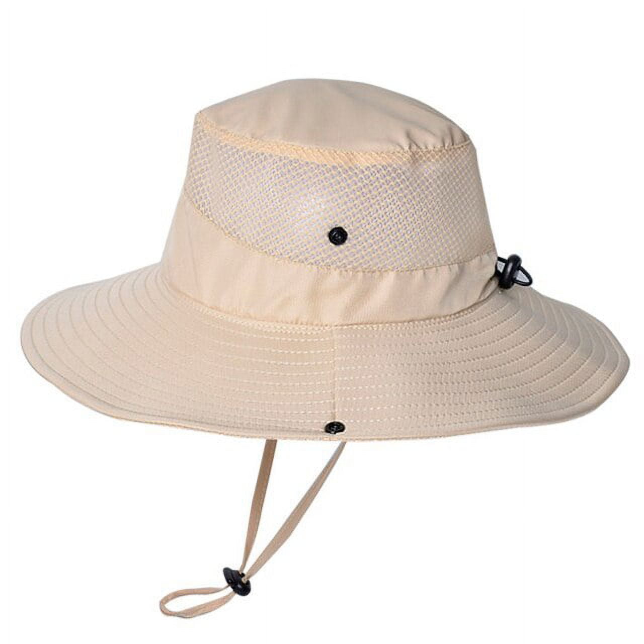 Men Sun Hat 9cm Wide Brim Breathable Mesh Panama Hat Sunscreen Cap ...