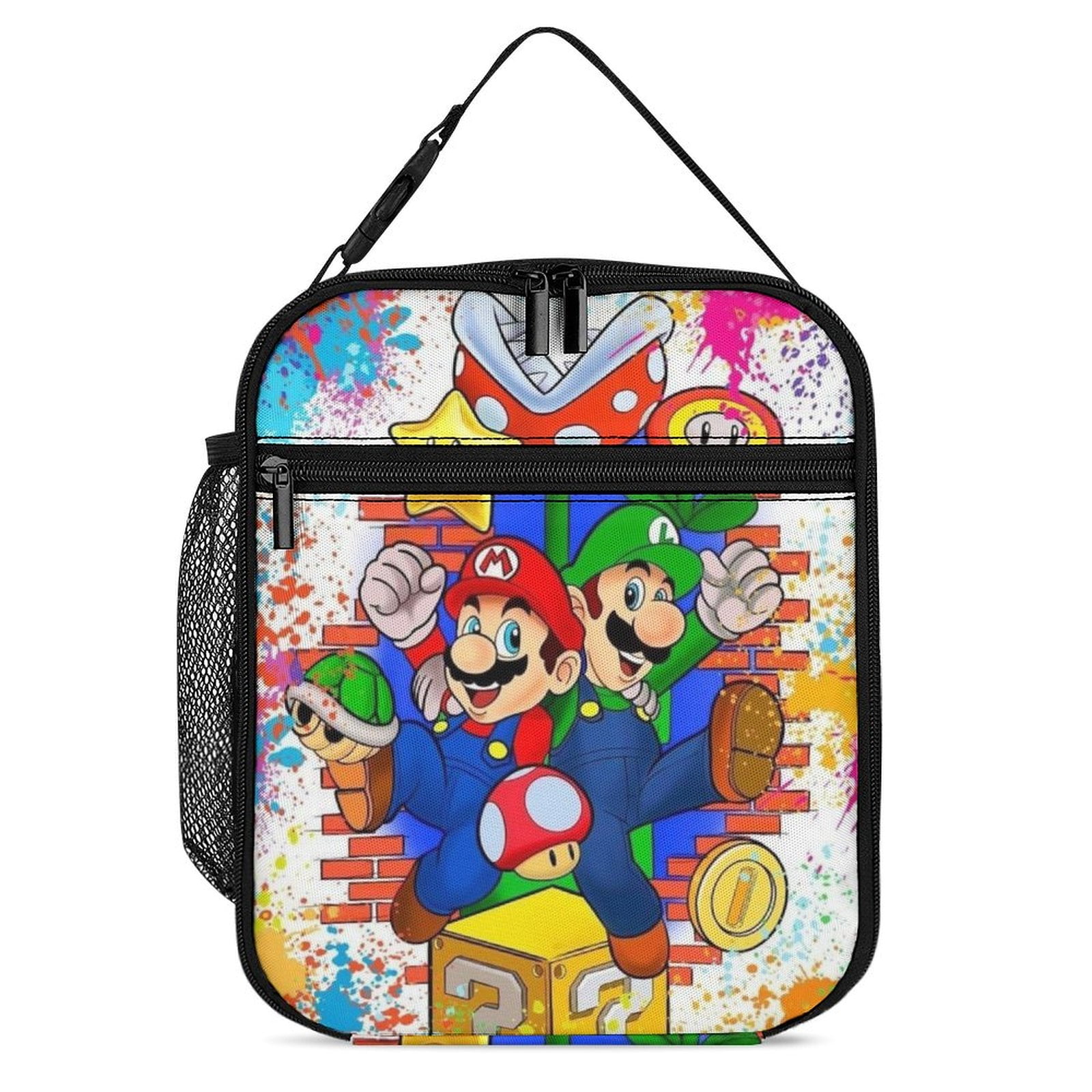 Men Super Mario Lunch Box Bag Colorful 3D Print Cooler Tote Bags Cute ...